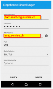 Sunrise Email einrichten IMAP SMTP Einstellungen - Outlook ...