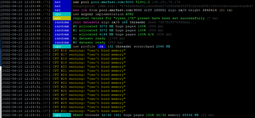 [solved] XMRIG CPU #xx warning: "can't bind memory" - XMRIG does not ...